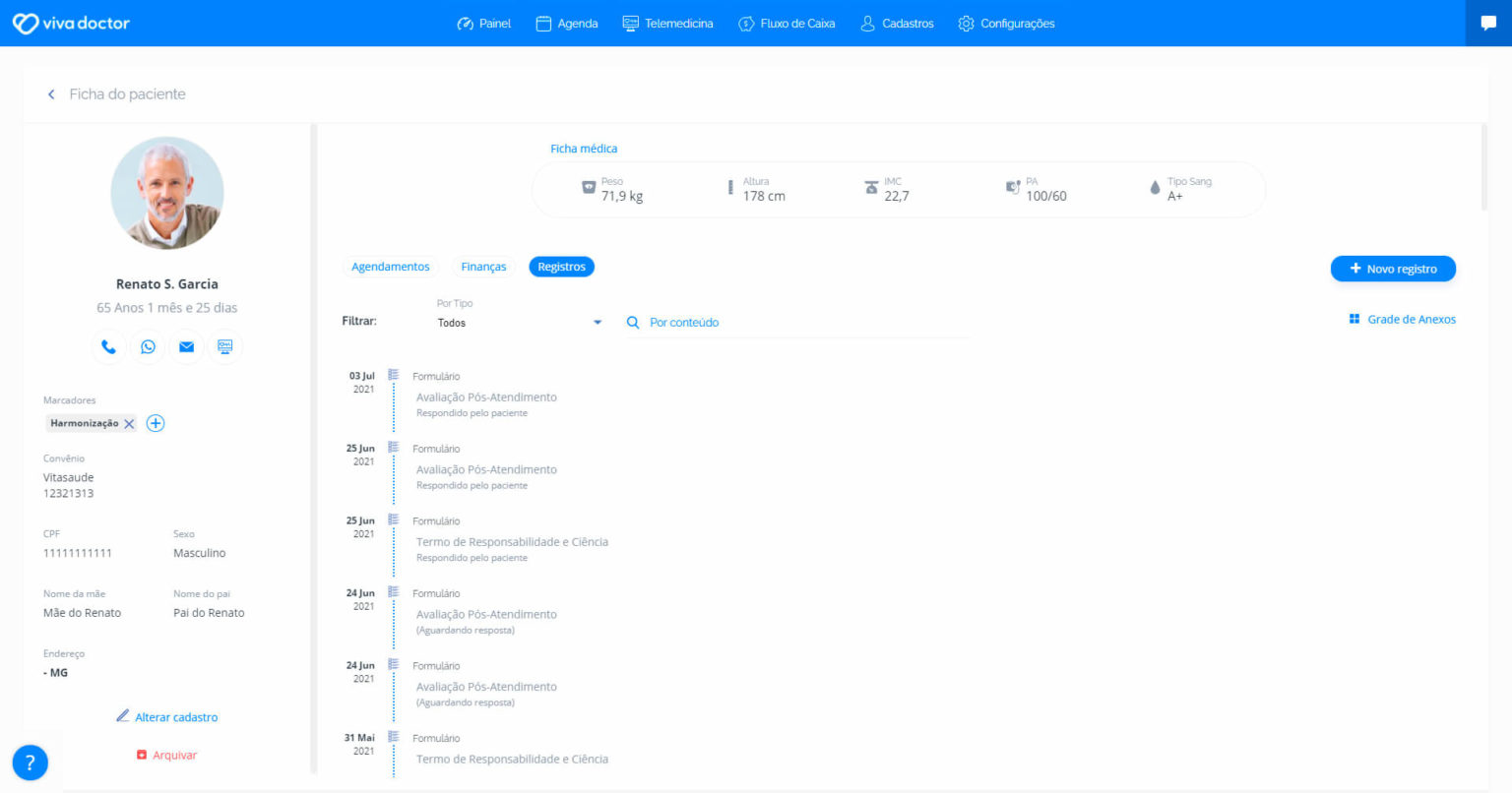 Prontuário Eletrônico - viva doctor